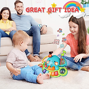Kidpal Baby Musical Toys for 3 6 9 12 18 Months Boys & Grils, Elephant Music Keyboard Piano Toy for Infant Kids Toddler 1 2 Year Old, Educational Light Up Toy with Fine Motor, Gift for Newborn Baby1