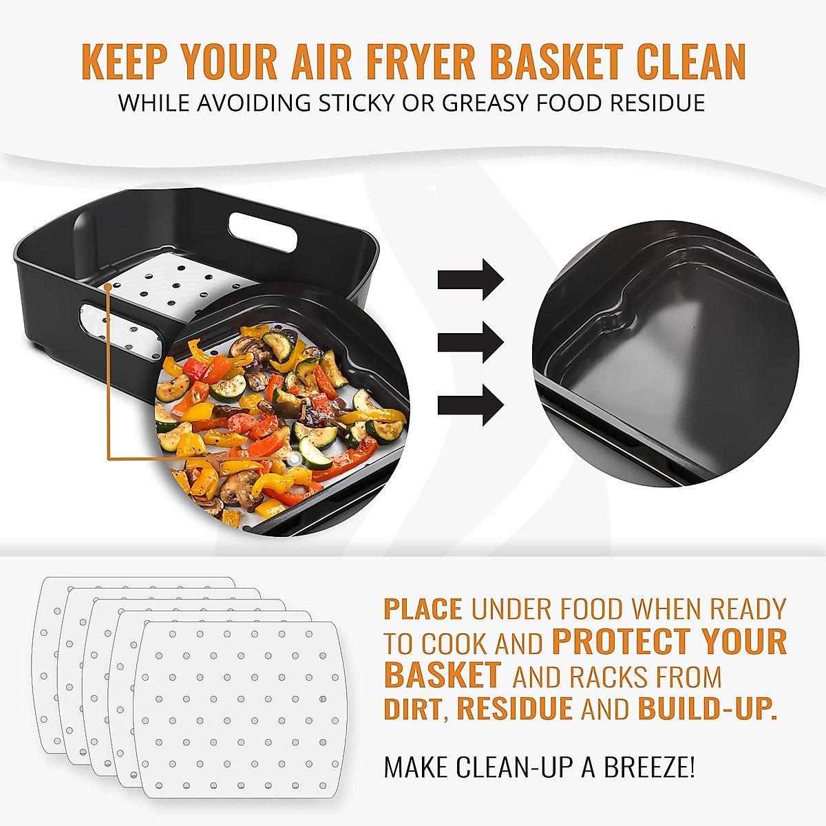 Air Fryer Parchment Paper For Ninja Foodi Grill 5-in-1 AG301, 4qt Ninja Foodi Accessories, Air Fryer Accessories, 100pcs Air Fryer Liners, Heat Resistant Mat for Ninja Fryer Cookware by INFRAOVENS