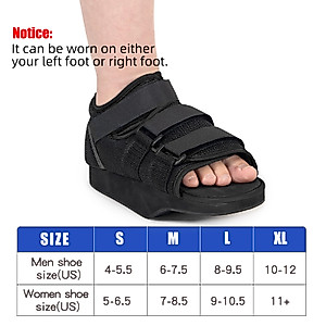 GHORTHOUD Offloading Post Op Shoe Forefoot Foot Shoes for Broken Toe Surgery Non Weight Bearing Medical Shoes for Men and Women(Small