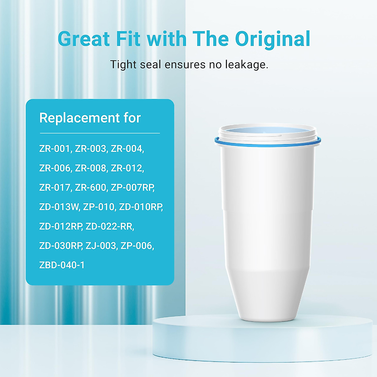 AQUA CREST Alkaline Water Filters Increase PH, 𝐍𝐎𝐓 𝐑𝐞𝐝𝐮𝐜𝐞 𝐓𝐃𝐒, Replacement for Pitchers and Dispensers, 6-Stage Filters Reduce Chlorine, 2-Pack