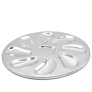 MGTECH 2 Pack Oyster Plate, Stainless Steel Oyster Pan Oyster Serving Tray, Oyster Shell Shaped Platter