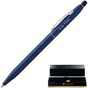 Dayspring Pens Cross Pen | Personalized Cross Click Ballpoint Pen - Midnight Blue. Custom Name Engraved. AT0622-121. Comes in Cross Gift Case. | Engraving