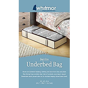 Whitmor Heavy Duy Canvas Zippered Under Bed Bag, Jumbo