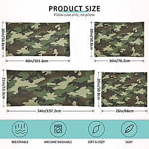 Military Camouflage Pillowcase for Hair and Skin Body Pillow Cover Body Pillow Cases King Size 20"X 40" Fluffy Pillow Case with Zipper for Sleeping