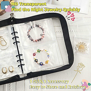 AVELIO Bracelet Storage Organizer Travel Jewelry Organizer Transparent Jewelry Storage Book High Capacity for Earring, Necklace, Ring, With pvc Jewelry Pouches Zipper Bags