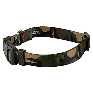 Country Brook Petz - Deluxe Woodland Camo Dog Collar - Made in The U.S.A. - Camouflage Collection Featuring Rugged Designs (1 Inch, Extra Large)