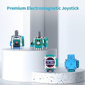 Joysticks Replacement for PS5 Controller, AOLION 3D Joystick Module Parts, 55 PCS Controller parts with 8 Potentiometer, 2 Joystick, Thumbstick, 10 Protective Ring and More black