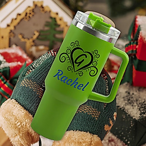 Personalized 40 Oz Tumbler with Engraved Logo Text and Graphic|Custom Insulated Tumbler with Lid and Straw Double Wall Stainless Steel Coffee Tumbler Personalized Gifts for Women and Birthday