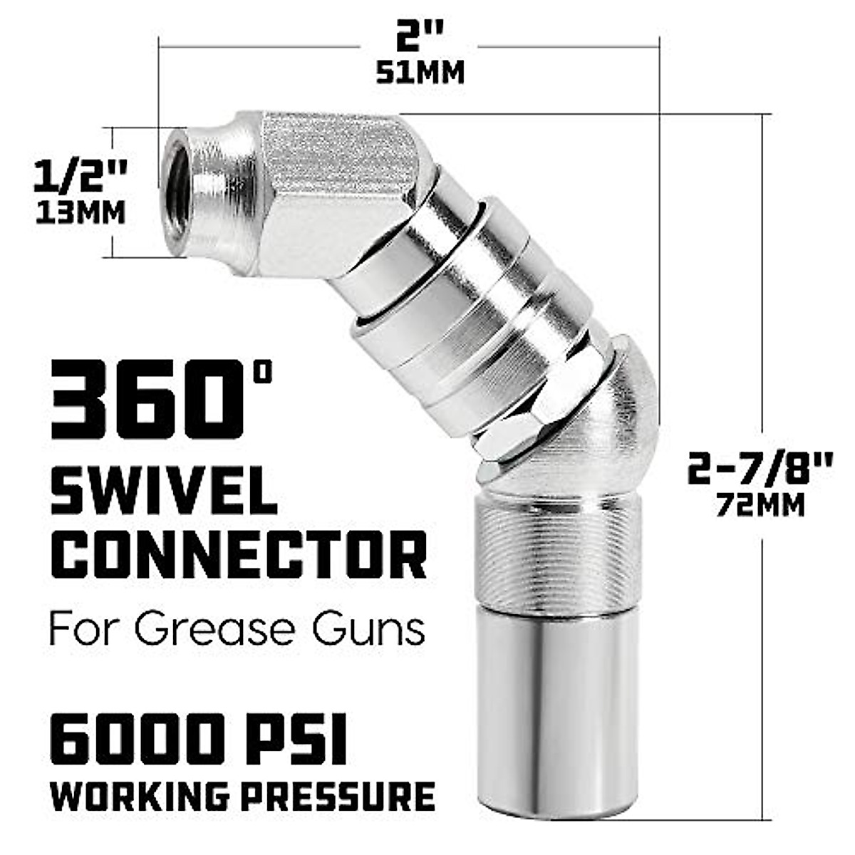Powerbuilt 648759 Swivel Coupler with 360 Degree Rotation, Silver