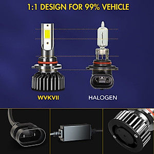 WVKVII Fit For Dodge Journey 2009-2019 LED Bulbs Combo 9005/HB3 High + 9006/HB4 Low Beam Lights Bulbs, 6000K Cool White Super Bright,IP68, 4