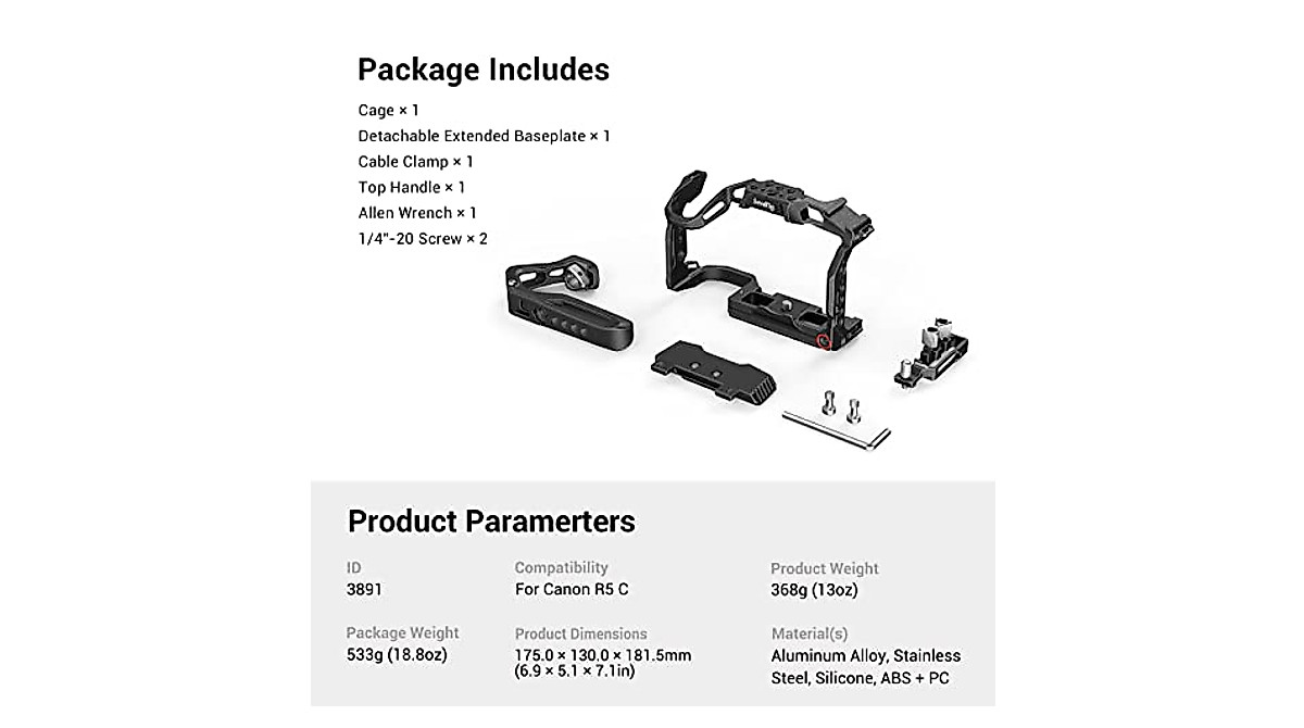 SmallRig R5C Camera Cage Handheld Kit - Maximize Stability