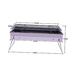 GANAZONO foldable charcoal grill stainless steel barbecue grill metal barbecue grill foldable grill outdoor metal charcoal grill stainless steel charcoal grill bbq grills pot portable