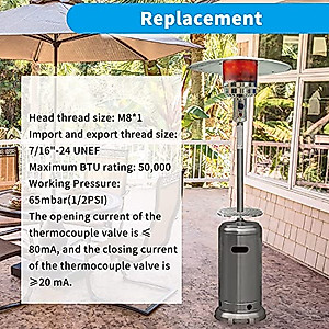 ETERMETA Gas Safety Control Valve with Piezo Push Ignition Device for Garden Sun Propane Powered Patio Heater Repair Replacement Parts, 7/16"-24 UNEF Inlet & Outlet, Gold