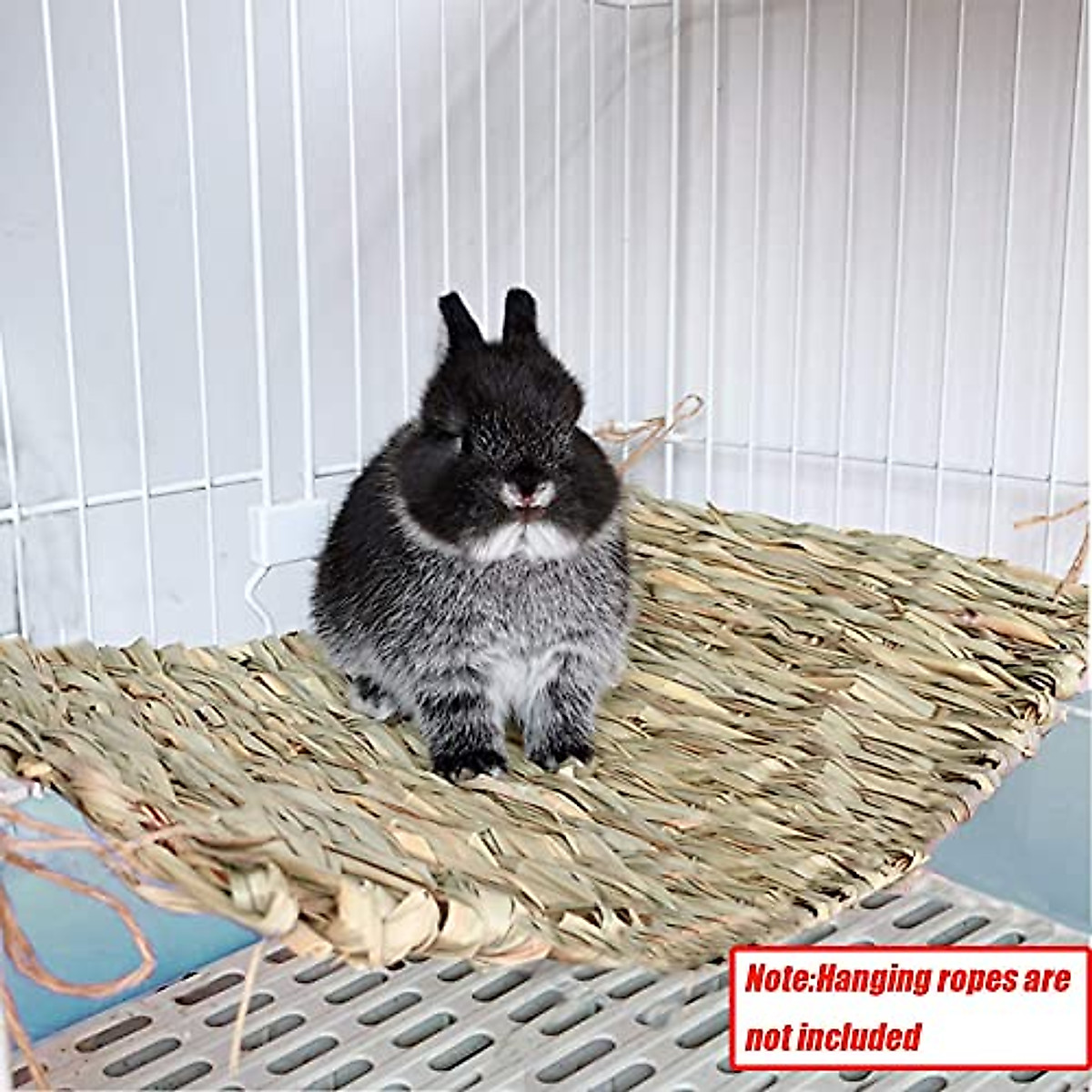 Tfwadmx Rabbit Grass Mats,16.5''x11''Large Natural Woven Seagrass Mat Bunny Bed Chew Mat Sleep for Chinchillas Guinea Pigs Ferret Hamster Squirrel and Small Animals -6 Pcs