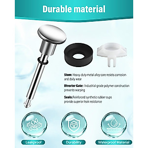 Tub Spout Diverter Repair Kit(2Sets) - Leak Prevention Design with Metal Stem & Rubber Seals, 3-Step Installation for Shower/Bathtub Switching,Bathtub Leaky Faucet Repair Replacement Parts (2)