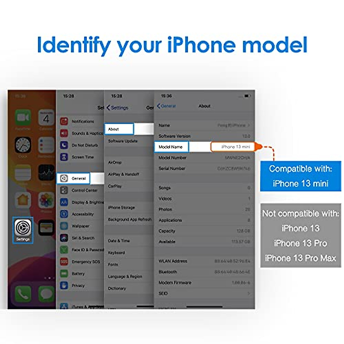 JETech Screen Protector Compatible with iPhone 13 mini 5.4-Inch, Tempered Glass Film, 3-Pack