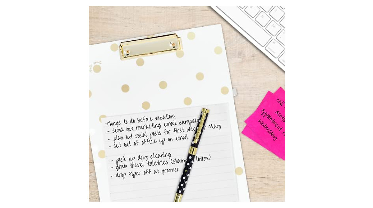 Kate Spade Gold Dot Clipboard Folio - Stylish & Professional Organizer