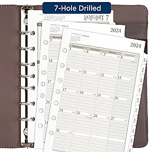AT-A-GLANCE 2024 Weekly & Monthly Planner Refill, 5-1/2" x 8-1/2", Desk Size, Loose-Leaf (481-285Y-24)
