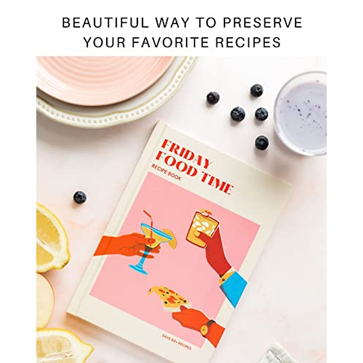 Blank Recipe Book to Write in your Own Recipes l Cute Empty Cook Books to Write in - 60+ Recipe Book Blank Cookbooks for Family Recipes - 8x6" Hardcover Recipe notebook to Write in Your Own Recipes