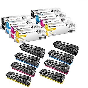 CS Compatible Toner Cartridge Replacement for HP CP3525n CE250A Black CE251A Cyan CE252A Yellow CE253A Magenta HP 504A Color Laserjet CM3530 CM3530FS CP3525DN CP3525X CP3520 CM3530FS MFP 8 Color Set