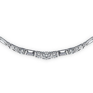 BERRICLE Sterling Silver Cubic Zirconia CZ Fashion Tennis Necklace for Women, Rhodium Plated 16"