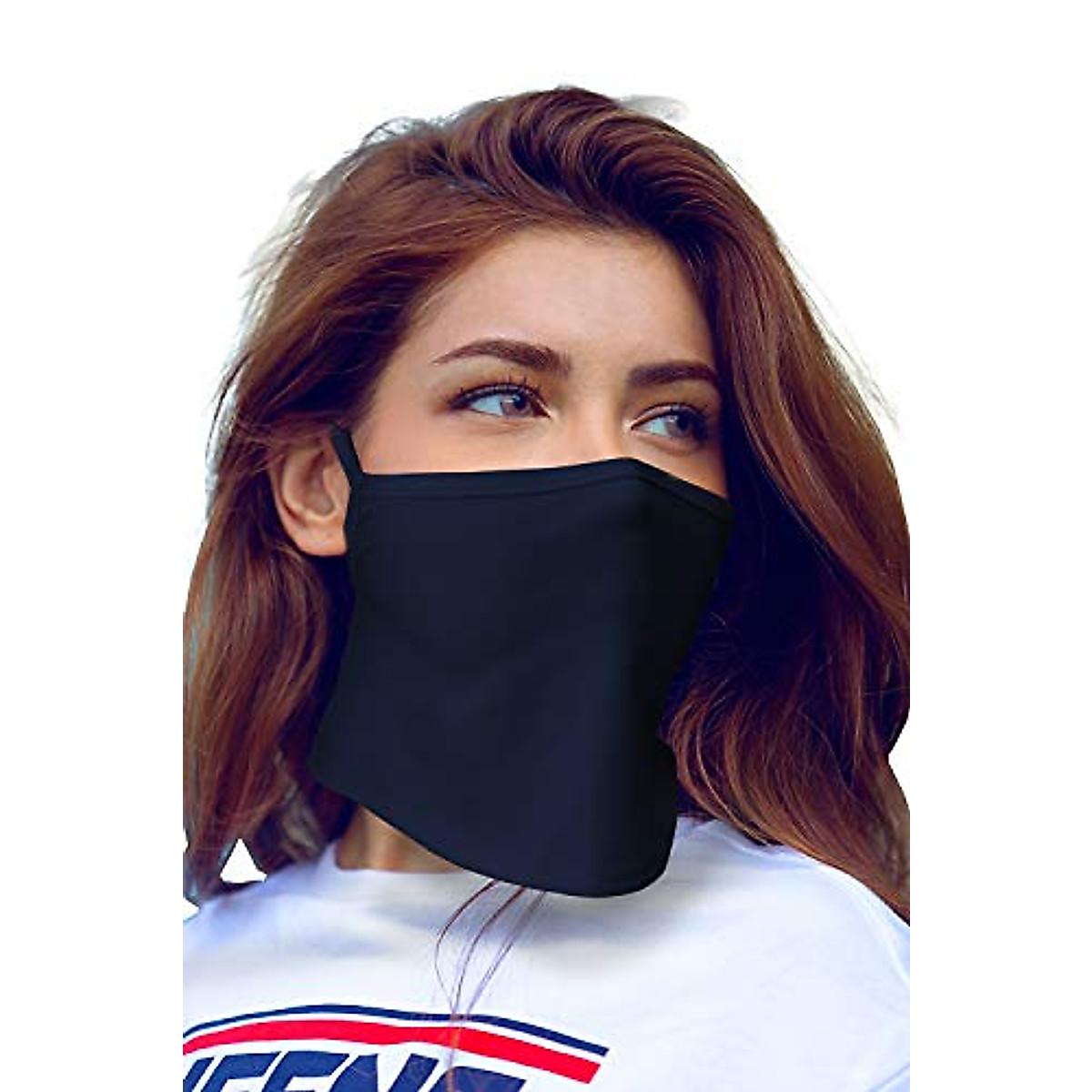 Bandanas Face Cover Mask Neck Gaiter Ear Loop Balaclava Made in USA -1-Layer_Ear_Navy,One Size