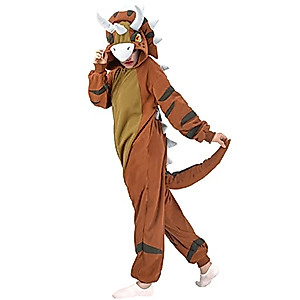 Triceratops Onesie Adult Triceratops Pajamas Dinosaur Christmas Halloween Cosplay Costume Homewear Sleepwear