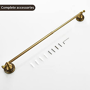 Leyden Antique Towel Bar,Adjustable Towel Holder Rod Brass Bathroom Accessories Expandable 15.2 to 27.8 Inch Vintage Wall Mount