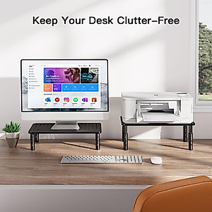 HUANUO Monitor Stand, 2 Pack, Monitor Riser, 2 Monitor Stand Height Adjustable, Computer Monitor Stand for 2 Monitors,Laptop Stand for Desk