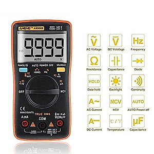 Autoranging Multimeter Kit, ANENG AN8009 Digital Multimeter Tester with Leads Test Probe AC/DC Voltage Electronic Meter