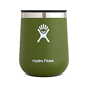 Hydro Flask 10 oz Wine Tumbler - Stainless Steel & Vacuum Insulated - Press-In Lid - Olive
