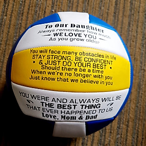 Uloveido to Our Daughter Volleyball Indoor Outdoor Ball Special Birthday Gifts for Daughter from Mom and Dad Y605 (Blue/White/Yellow)