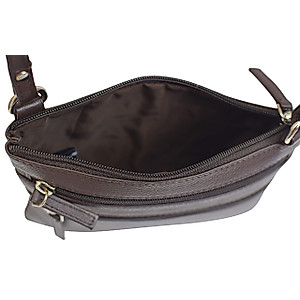 Swiss Marshall Womens Genuine Leather Small Crossbody Shoulder Designer Bag and Ladies Purse (Brown)