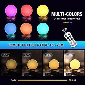 Uonlytech 4pcs LED Floating Pool Lights, Color Changing Floating Ball Light Waterproof Garden Light Rechargeable Hanging Night Lamp for Garden Pond Party