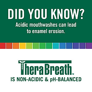 TheraBreath Fresh Breath Mouthwash, Rainforest Mint, Alcohol-Free, 16 Fl Oz (2-Pack)