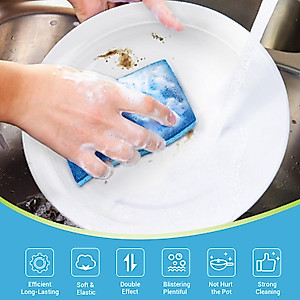 AIDEA-Brite Non-Scratch Scrub Sponge-24Count, Sponges for Dishes, Sponges Kitchen, Cleaning Sponge, Cleans Fast without Scratching, Stands Up to Stuck-on Grime, Cleaning Power for Everyday Jobs