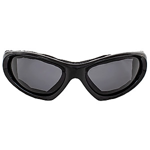 Hurricane Eyewear Category-5 Jet Ski Water-Sport Floating Goggles Interchangeable from Sunglasses to Goggles Black Frame with Polarized Smoke Lens