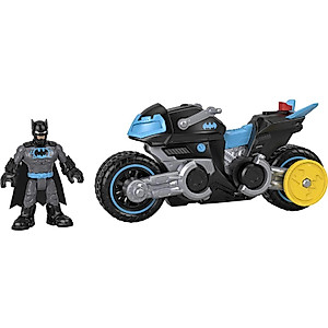 Fisher-Price Imaginext DC Super Friends Batman Toy Bat-Tech Batcycle Vehicle & Figure Set for Preschool Pretend Play Kids Ages 3+ Years