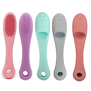 Dog Toothbrush, Cat Toothbrush, Ergonomic Design Finger Tooth Brush, Dog Teeth Cleaning Kit Soft Bristles, Puppies/ Cats/ Small Pets Dental Care, for Use with Dog/ Cat Toothpaste, 5 Count- Silicon