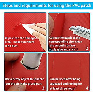 CLIO Inflatable Boat Repair Patches, 3 Pcs Waterproof PVC Set for Rafts, Kayaks, Canoes, Gray