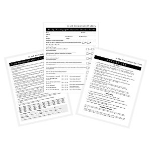 Scalp Micropigmentation Client Intake Forms: Intake,Consent,Consultation and Aftercare Forms | 75pk 25 of Each | for PMU Scalp Tattoo Professional Pigmentation 8.5 x 11” in Forms, Black and White