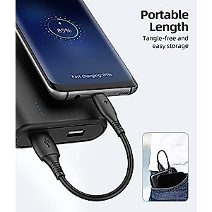 HOTNOW USB C Cable Short 0.5FT 3-Pack, 6 inch USB Type C Fast Charger Cord for Samsung Galaxy S10 S9 S8 Plus Note 9 8, Power Bank and Other USB-C Devices