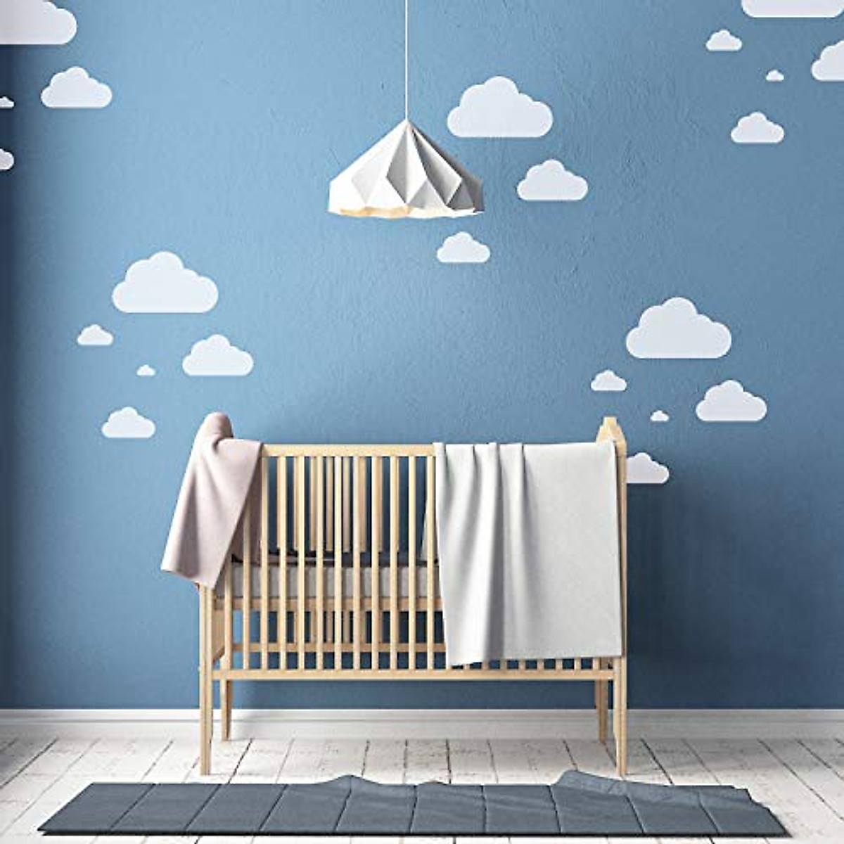 NAKLEO 5 pcs Reusable Plastic Stencils - Cloud Cloudlet Nimbus - 13.4" to 3.5" - Pattern Children Kids Painting Template Room Decor - Craft DIY Wall Furniture