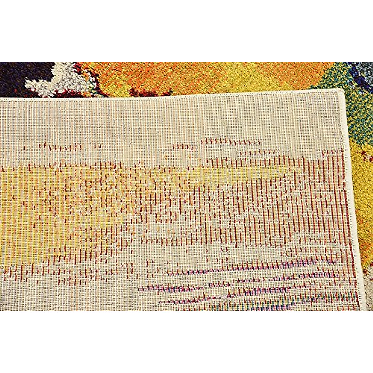 Unique Loom Estrella Collection Bright Colors, Geometric, Abstract, Modern Area Rug, 5 ft x 8 ft, Beige/Yellow