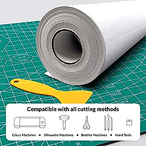 Reli. White Permanent Vinyl | 12" x 65 FT Roll (Glossy) | Scraper Tool Included | Adhesive Vinyl Compatible w/Cricut & Silhouette Cutting Machines | Vinyl Roll for Signs, Tumblers, Mugs, Cars & More