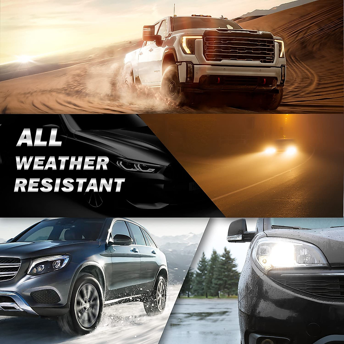 SOCKIR Headlight Assembly Compatible with 05 06 07 Ford F250 F350 F450 F550 Super Duty / 2005 Ford Excursion Driver and Passenger Side (Chrome Housing & Amber Reflector)