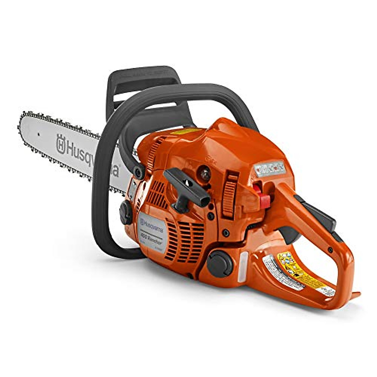 Husqvarna 450 Rancher Gas Chainsaw, 50.2-cc 3.2-HP, 2-Cycle X-Torq Engine, 18 Inch Chainsaw with Automatic Oiler, For Tree Pruning, Yard Cleanups and Firewood Cutting