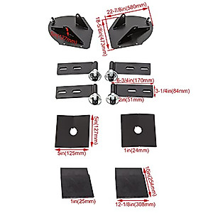 HECASA Universal Heavy Duty Snow Plow Pro-Wing Blade Extenders Extensions Replacement PW22 Compatible with Meyer Western Boss Snowplow Blade Extenders (Black)