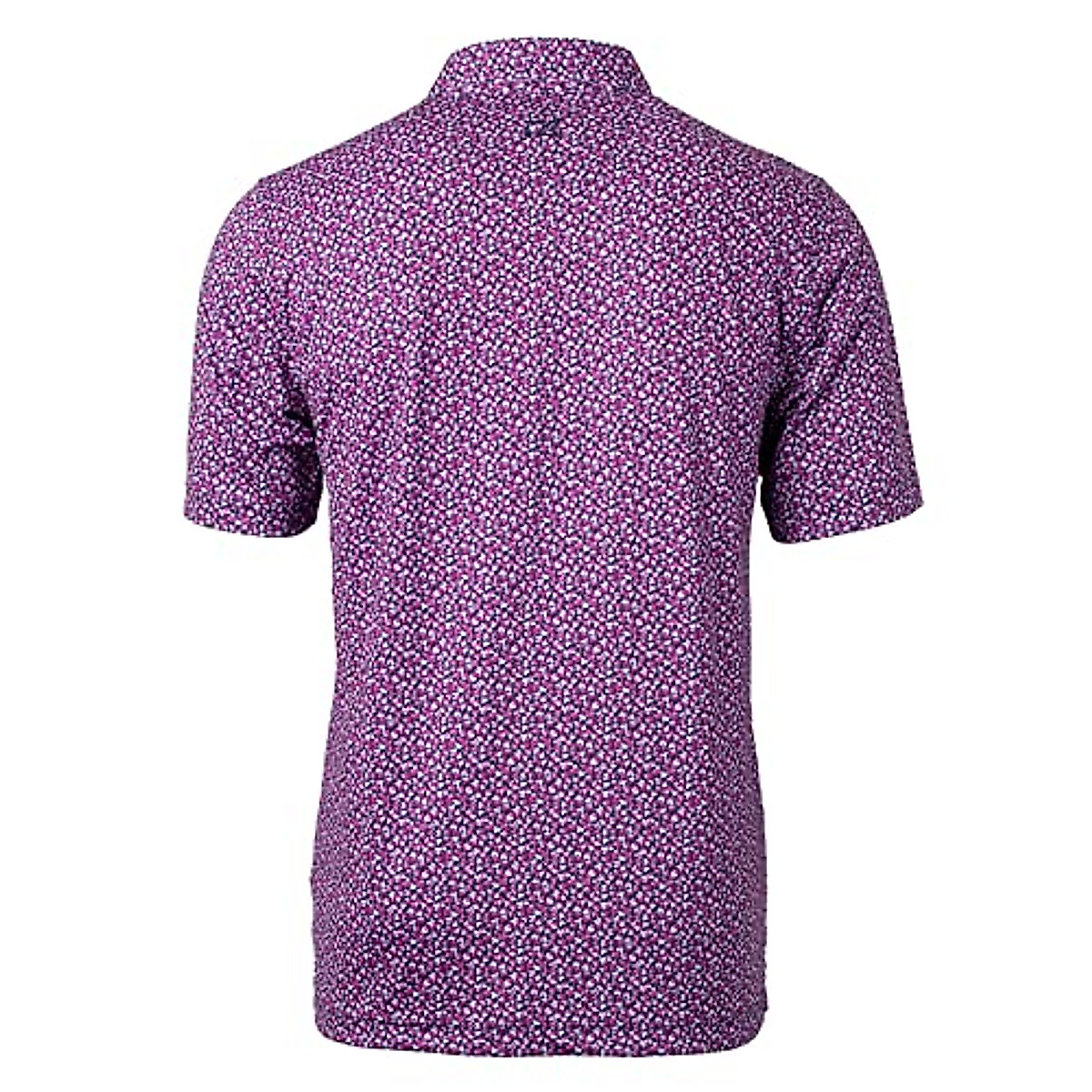 Cutter & Buck Pike Magnolia Print Stretch Men's Polo, Gelato/Navy Blue
