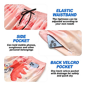 Yhjoxlp Mens Swim Trunks for Men, Cock USA Flag Mens Board Shorts Swimwear Bathing Suit with Mesh Lining, Funny Hawaii Quick Dry Beach Shorts for Men Swimming Trunks, Large